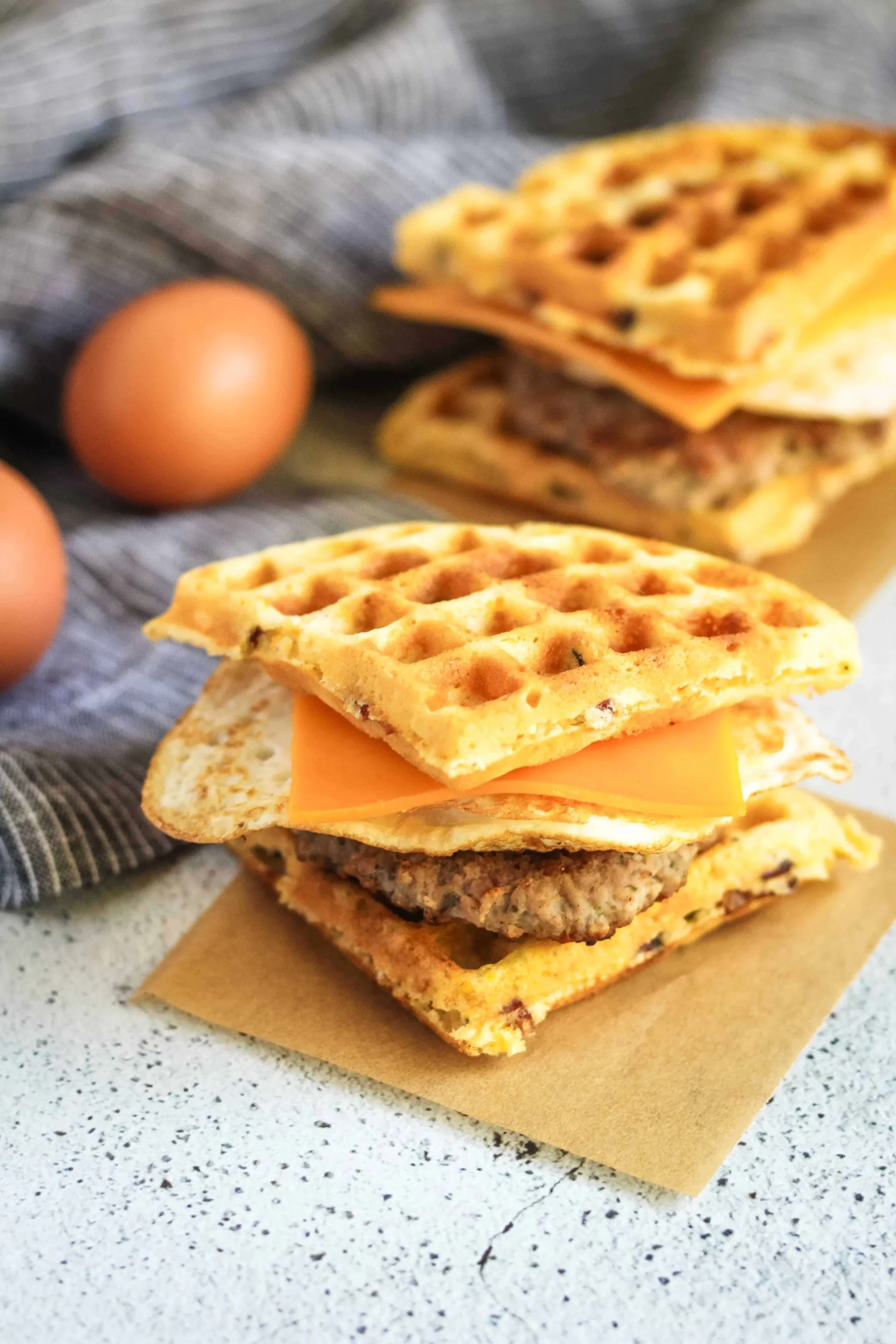 Stuffed Waffle Breakfast Sandwich - Recipelast
