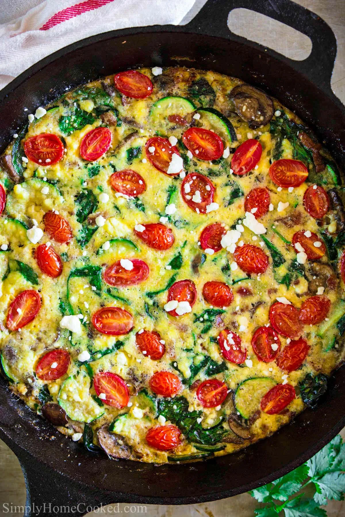 Zucchini Frittata with Feta Cheese - Recipelast